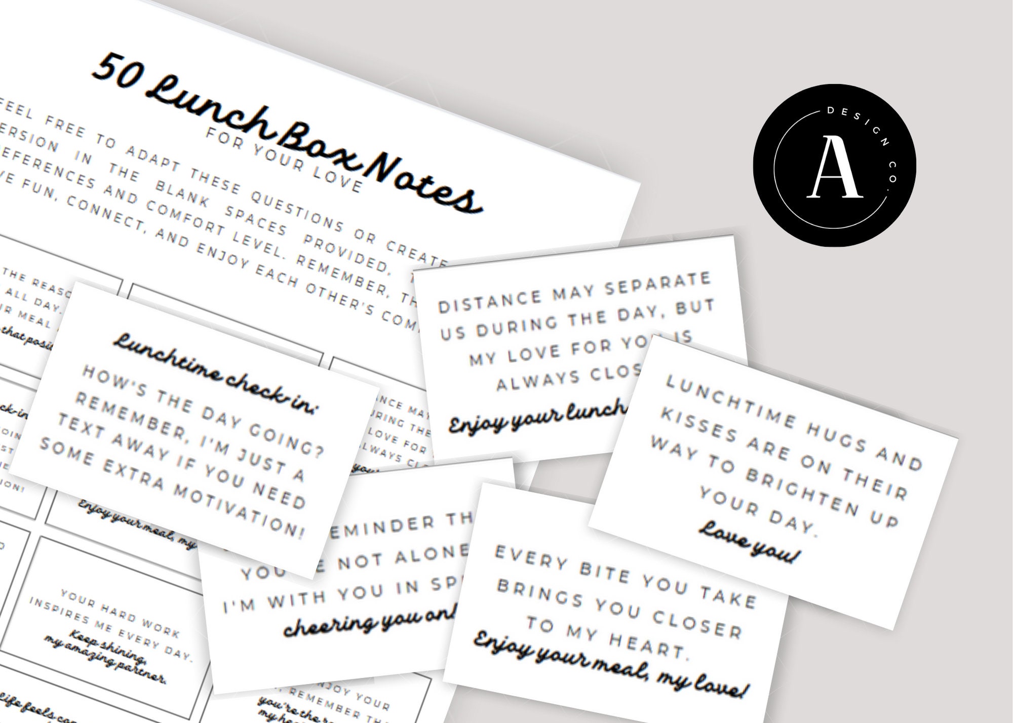 50 Lunchbox Notes for Husband, Printable Fun Messages for Him, Instant ...