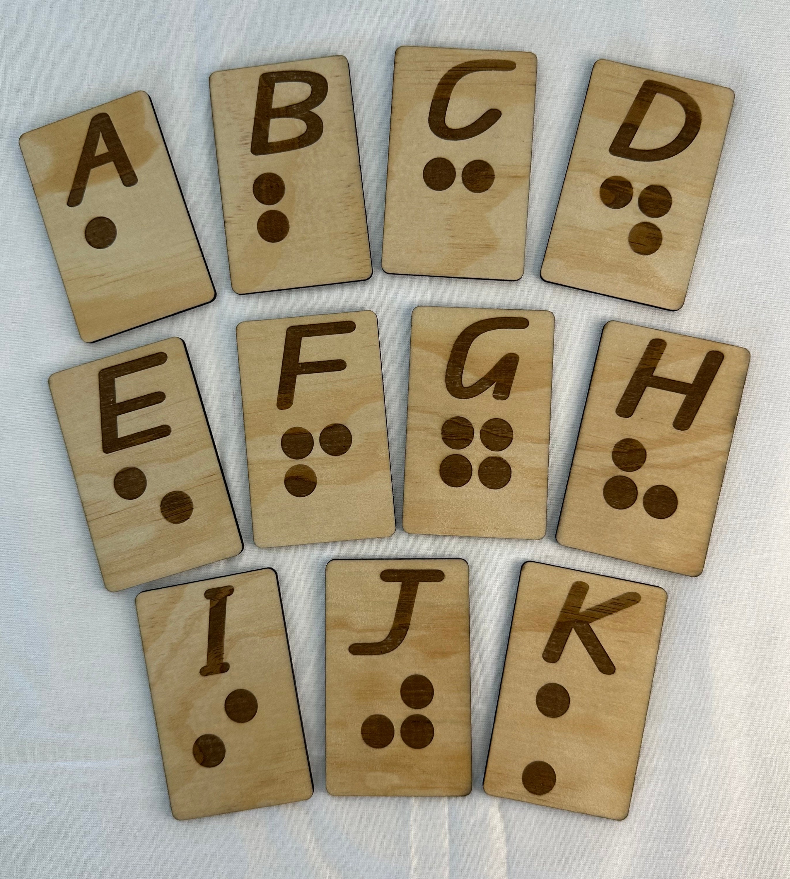 Wooden Braille Alphabet Cards - Etsy UK