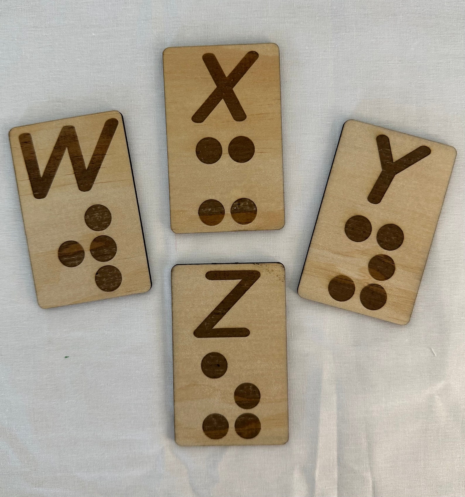 Wooden Braille Alphabet Cards - Etsy UK