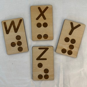 Wooden Braille Alphabet Cards - Etsy UK