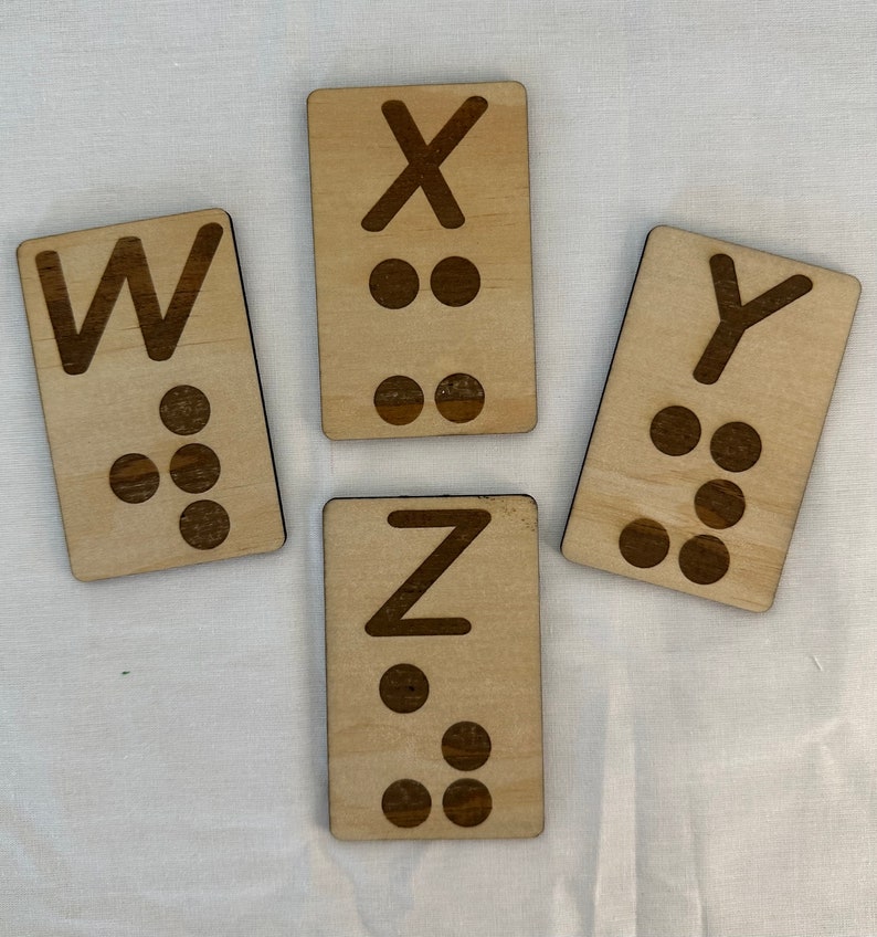 Wooden Braille Alphabet Cards - Etsy UK