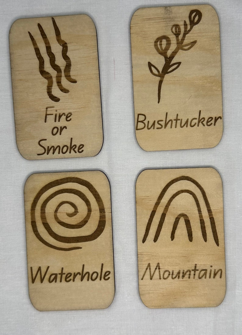Wooden Indigenous Australian Aboriginal Symbol Flashcards - Etsy