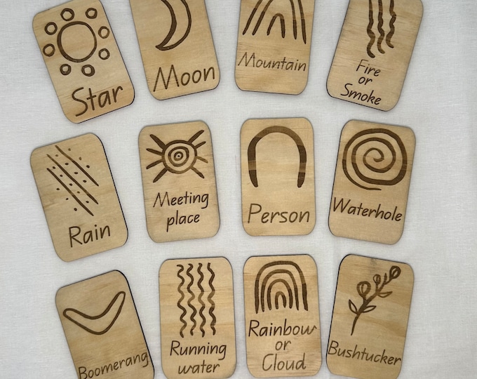 Wooden Indigenous Australian Aboriginal Symbol Flashcards - Etsy