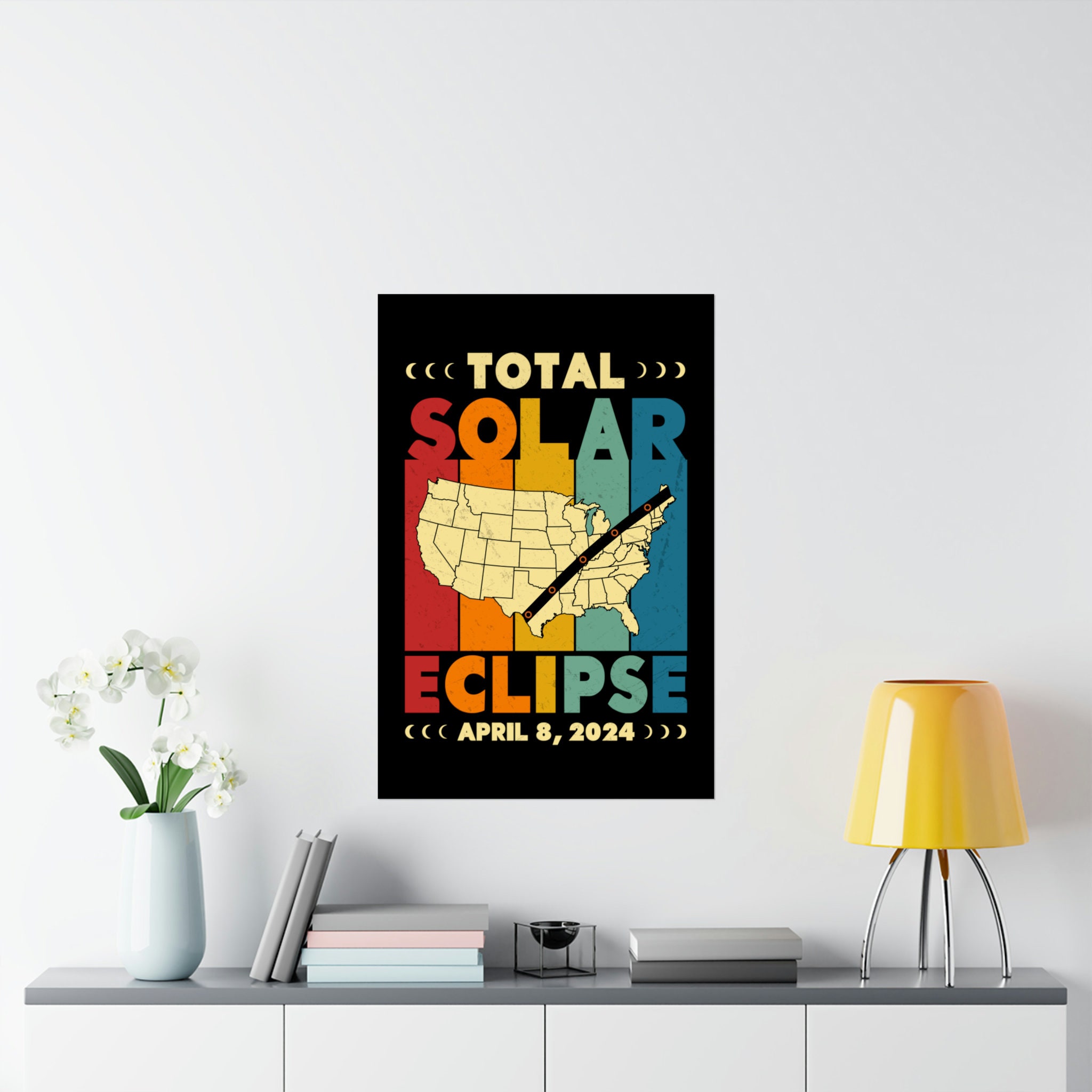 Total Solar Eclipse 2024 Poster, Astronomy Wall Art, April 8 2024 ...