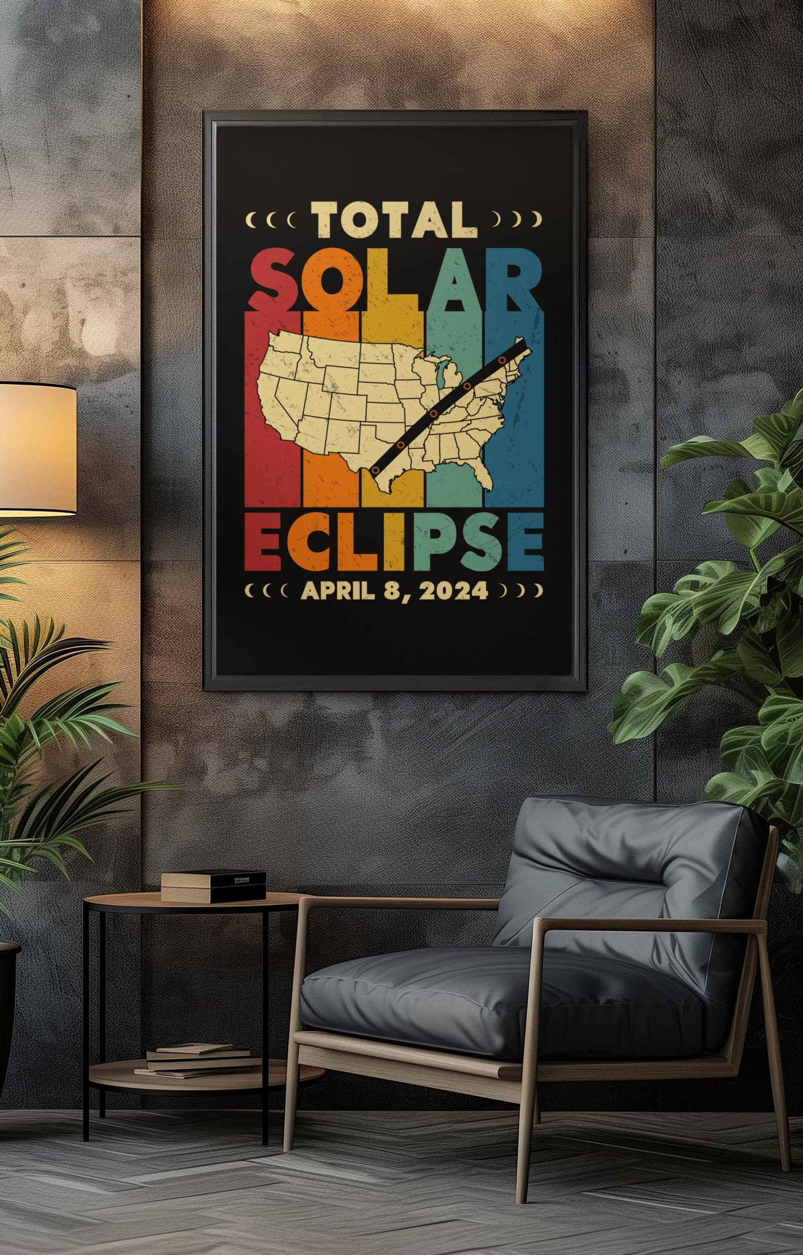 Total Solar Eclipse 2024 Poster, Astronomy Uncoated Wall Art, April 8 ...