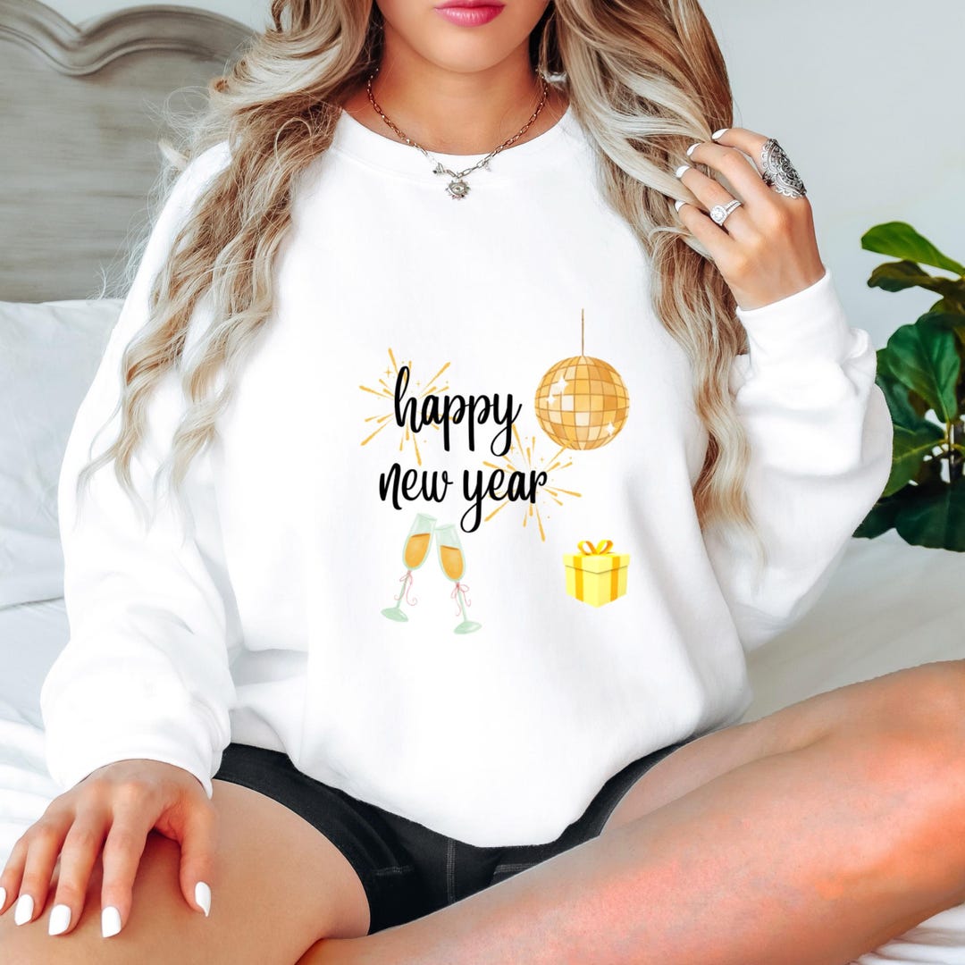 Happy New Year Sweatshirt Hello 2025 Giftful Sweatshirts Newe Year Gift, New Years Partie ...