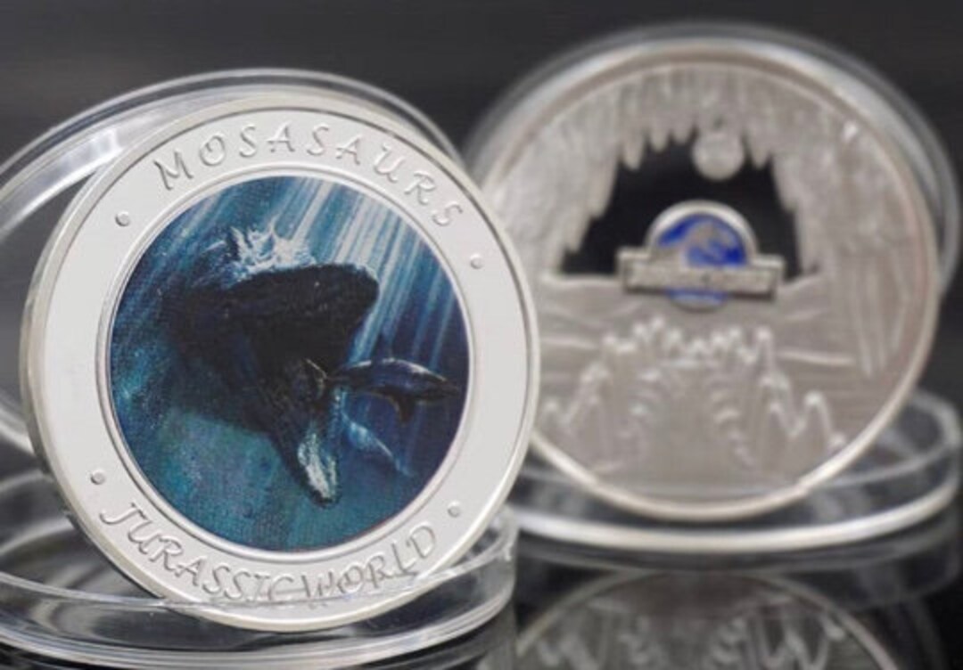 Lucky Coin - Jurassic Mosasaurus - Craft Gift Coin Colored in ...