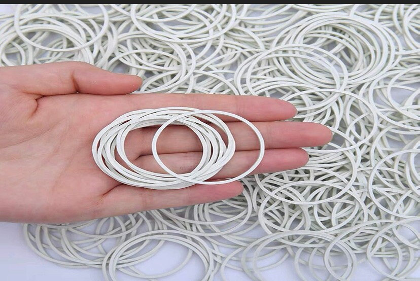 50 Pcs / 100 Pcs Set White Rubber Disposable Bands, DIY Rubber Bands ...