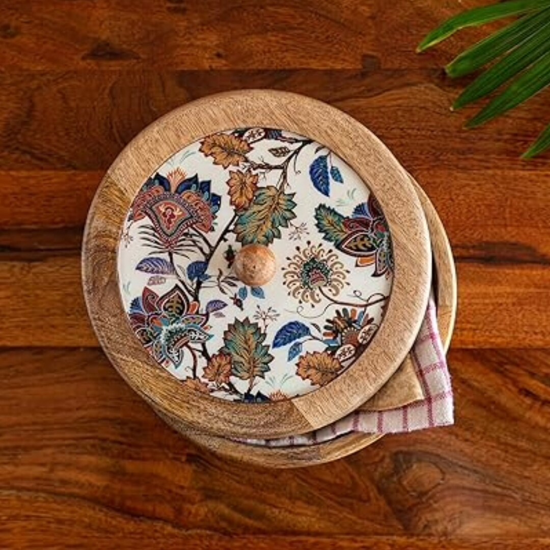 Wooden Chapati Box for Kitchen With Lid: Elevate Your Culinary ...