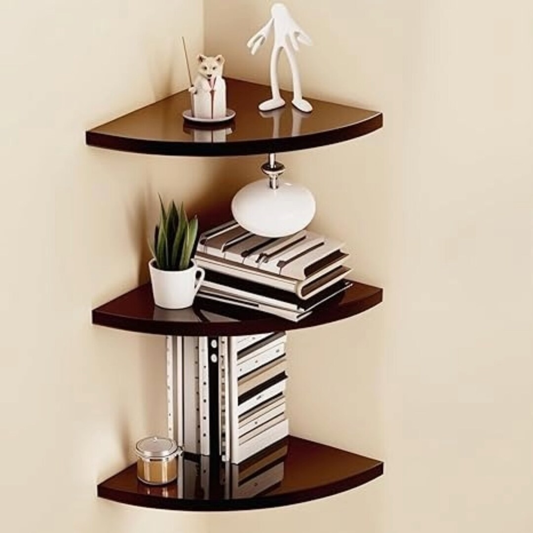 Wood 3-tier Floating Rack Shelf for Living Room Corner - Etsy