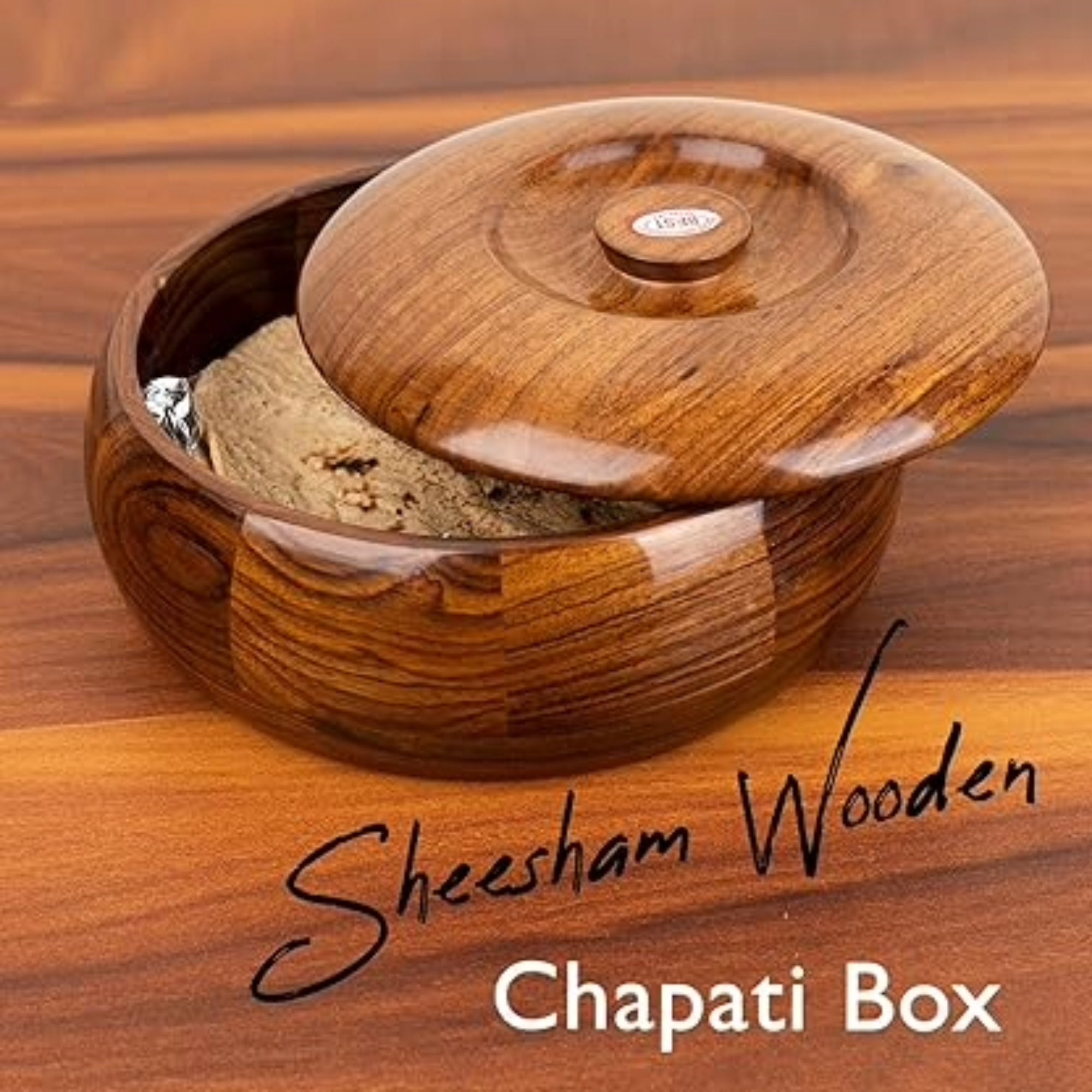 Wooden Chapati Box, Round Hot Pot Casserole, and Roti Dabba With Lid ...