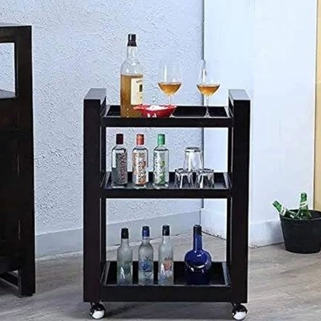 Solid Wood Bar Trolley and Serving Trolley With Timeless Charm - Etsy