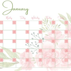 2024 Flower of the Month Calendar Digital Download and Canva Link - Etsy