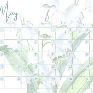 2024 Flower of the Month Calendar Digital Download and Canva Link - Etsy