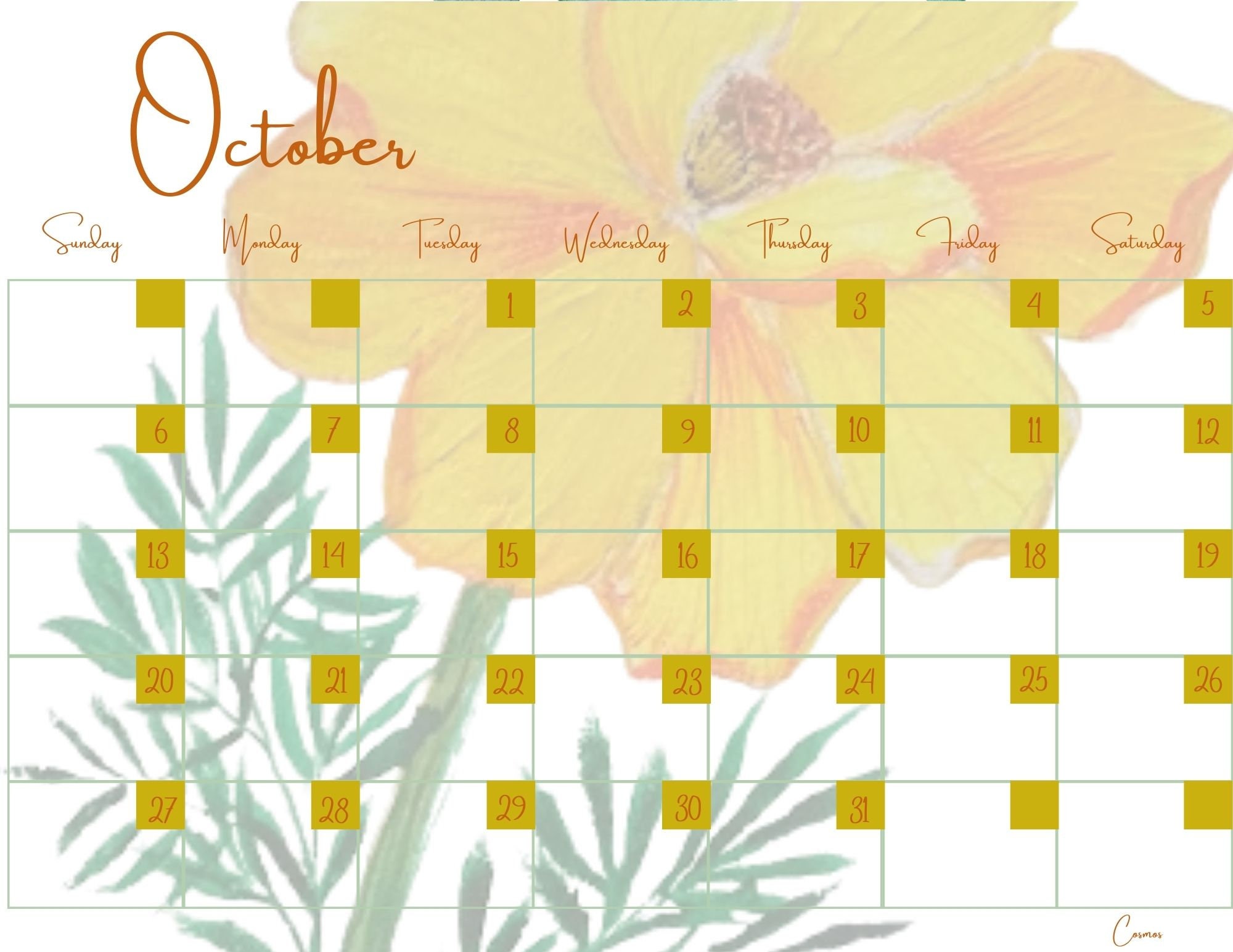 2024 Flower of the Month Calendar Digital Download and Canva Link - Etsy