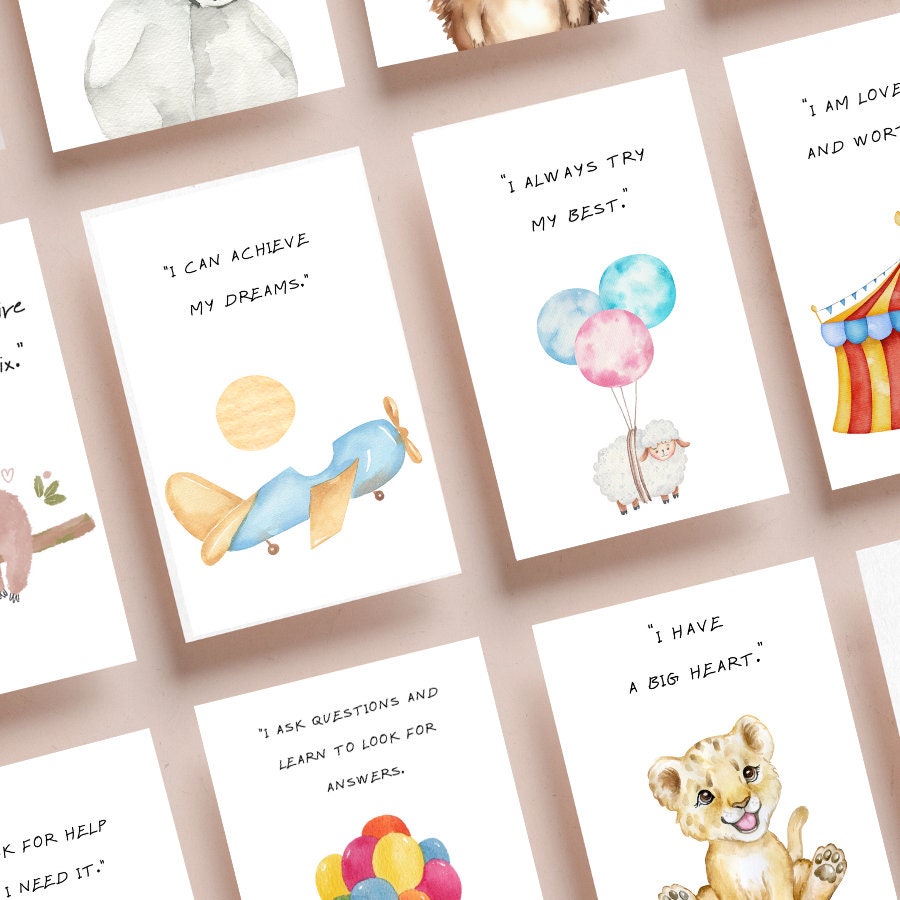 Positive Affirmations Cards for Kids Therapy Positive - Etsy
