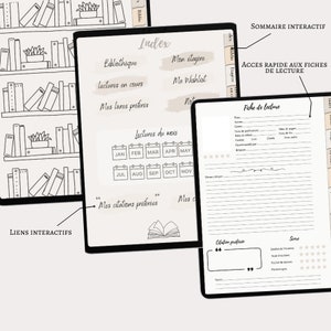 French Digital Reading Journal French Reading Notebook Library French ...