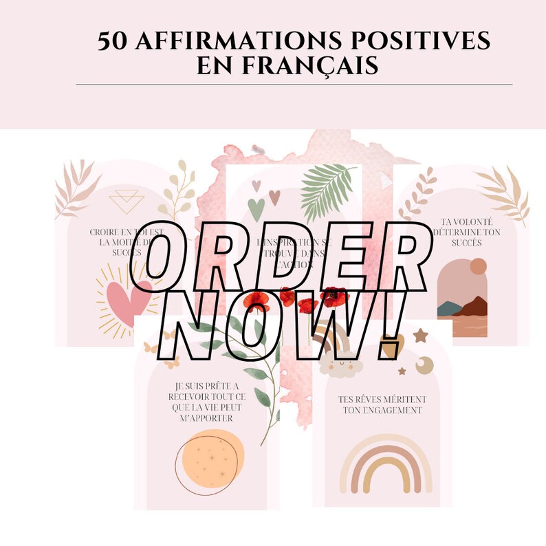 50 affirmations positives en français poster confiance thérapie affiche ...