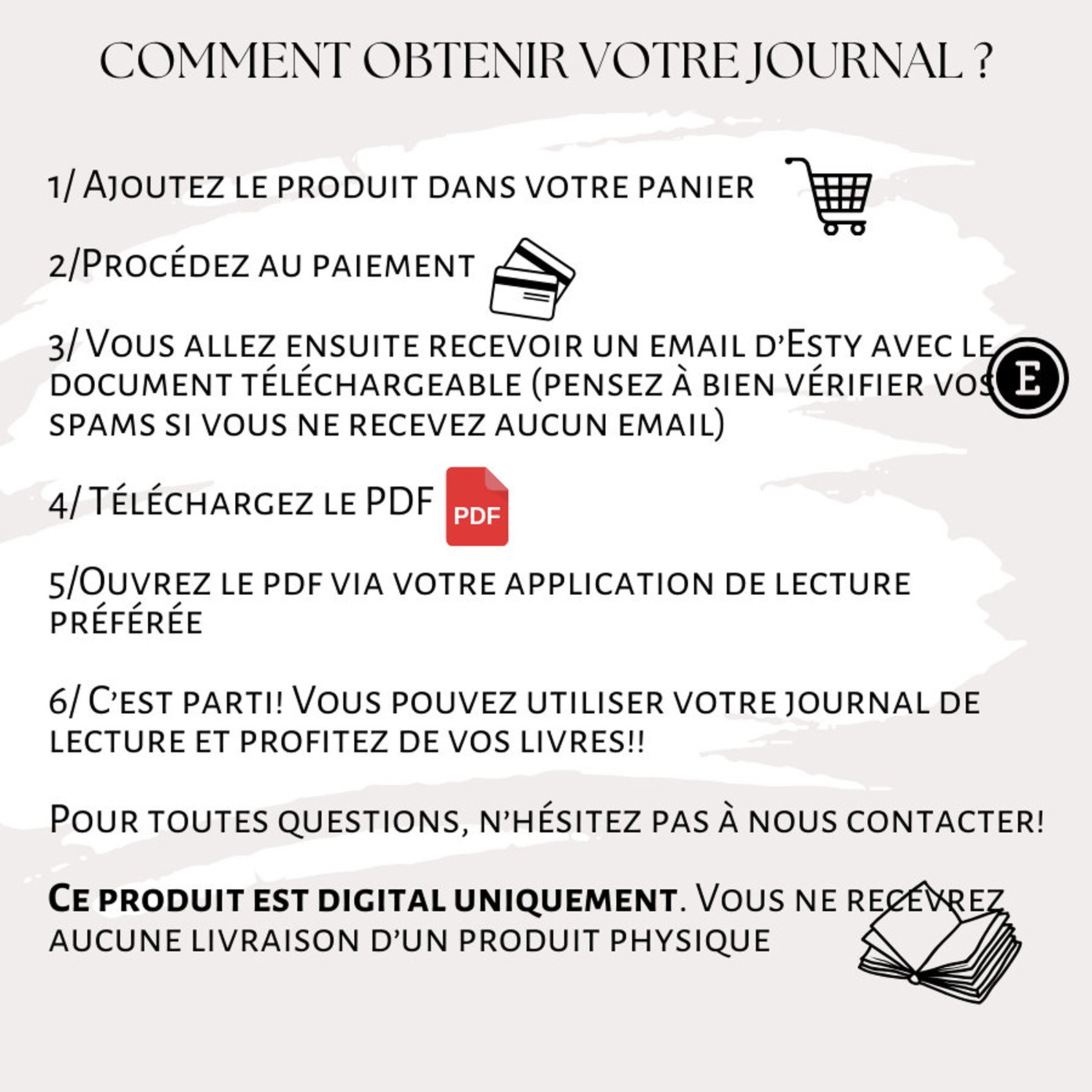 Printable PDF Reading Journal – Book and Note Tracker – French Digital ...
