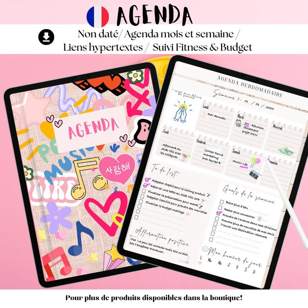 Agenda 2024 French KPOP Planner French Budget Tracking Journal Fitness ...