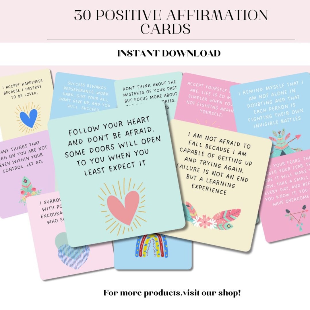 Positive Affirmation Cards Positive Quote Confidence Skills Therapy ...