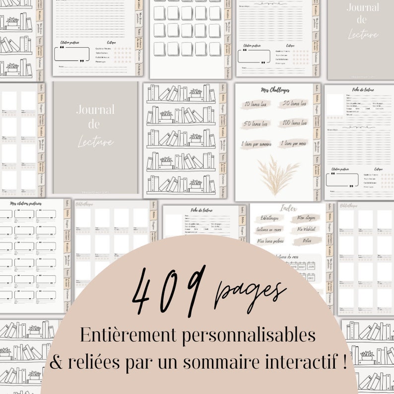 French Digital Reading Journal French Reading Notebook Library French ...