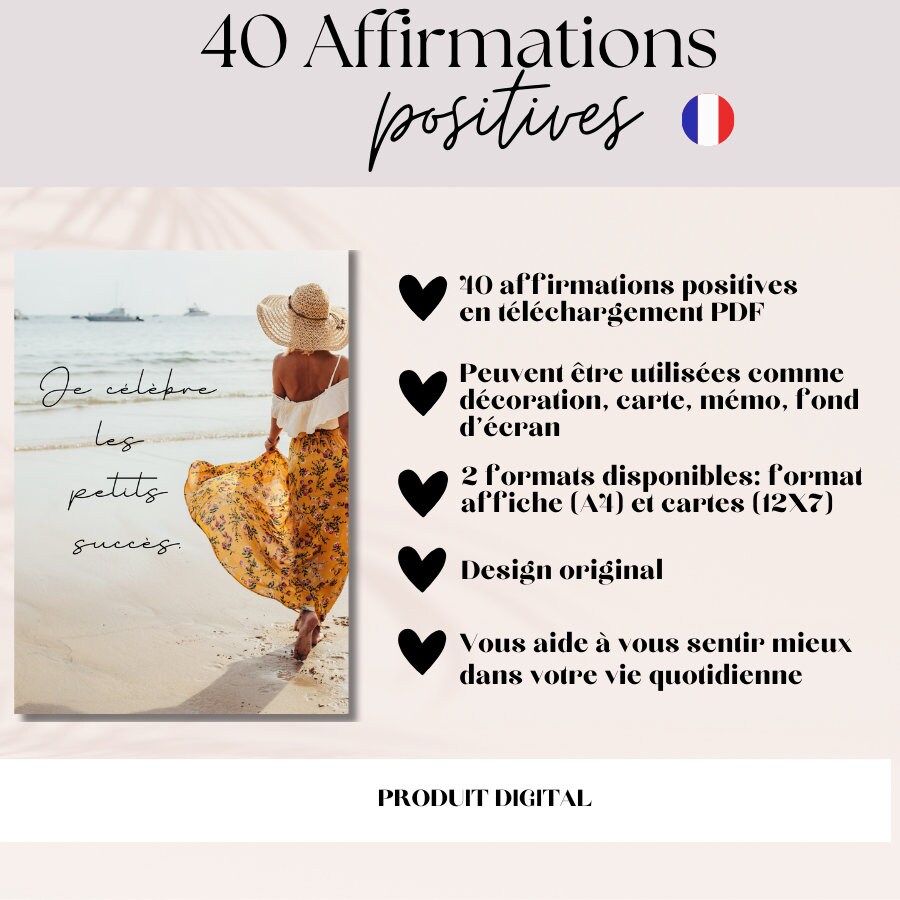 40 Positive Affirmations PDF to Print – Personal Development Cards ...