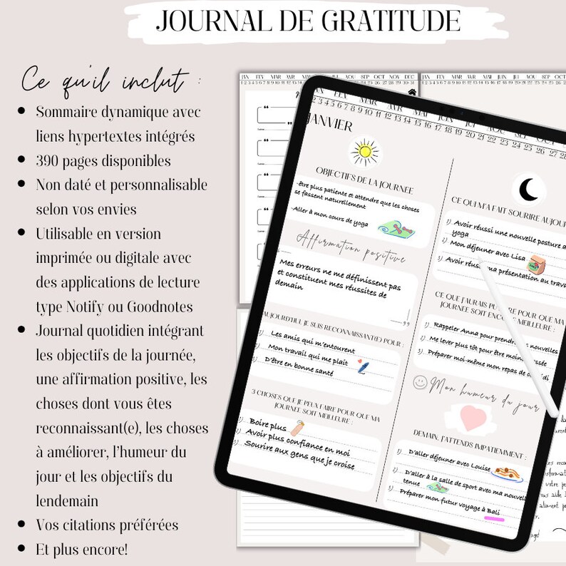 Journal de gratitude digital français journal de positivité francais ...