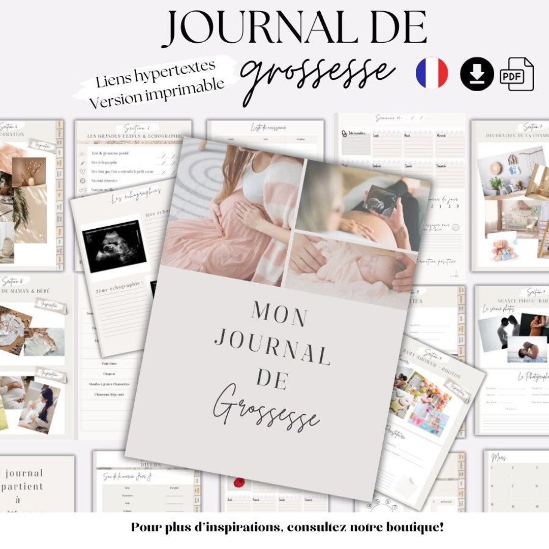 Pregnancy Diary in French Digital Pregnancy Planner French Pregnancy ...