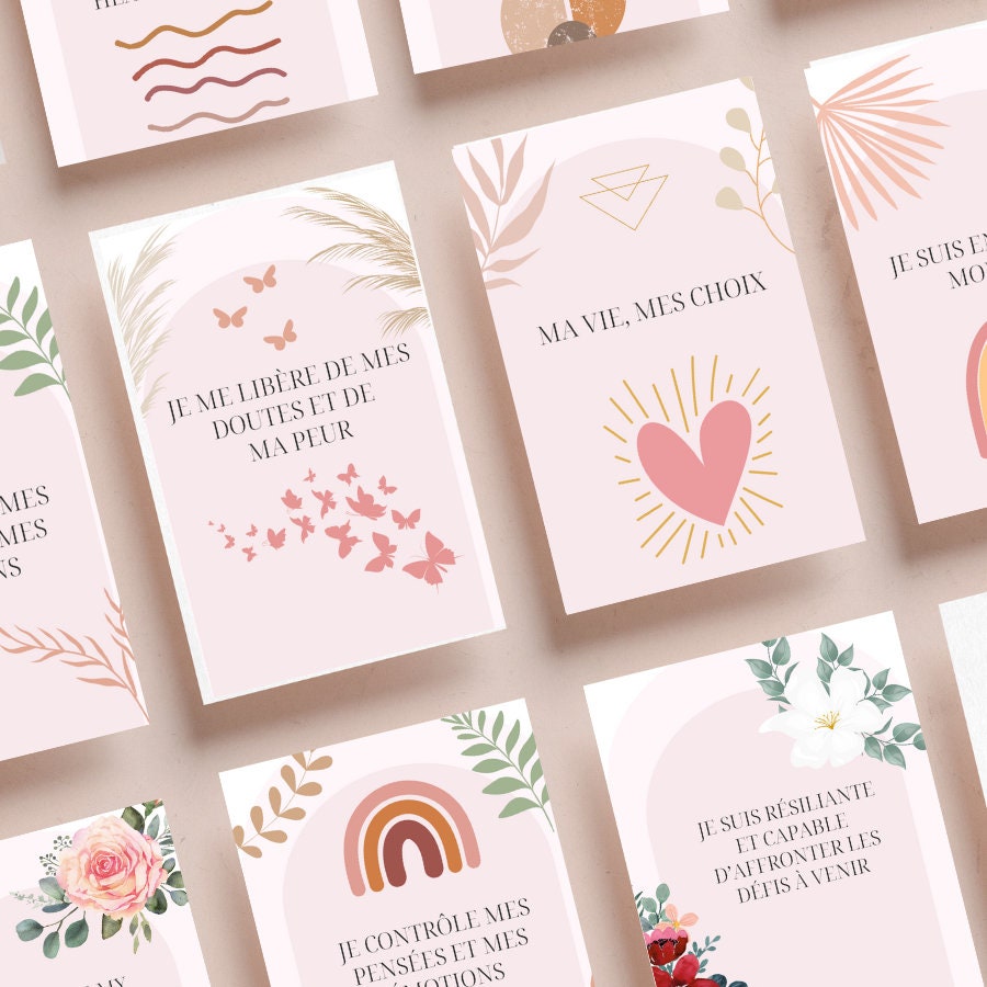 50 affirmations positives en français poster confiance thérapie affiche ...