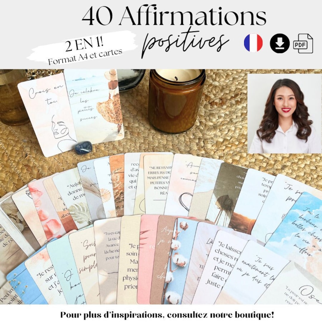40 affirmations positives français boho poster confiance thérapie ...
