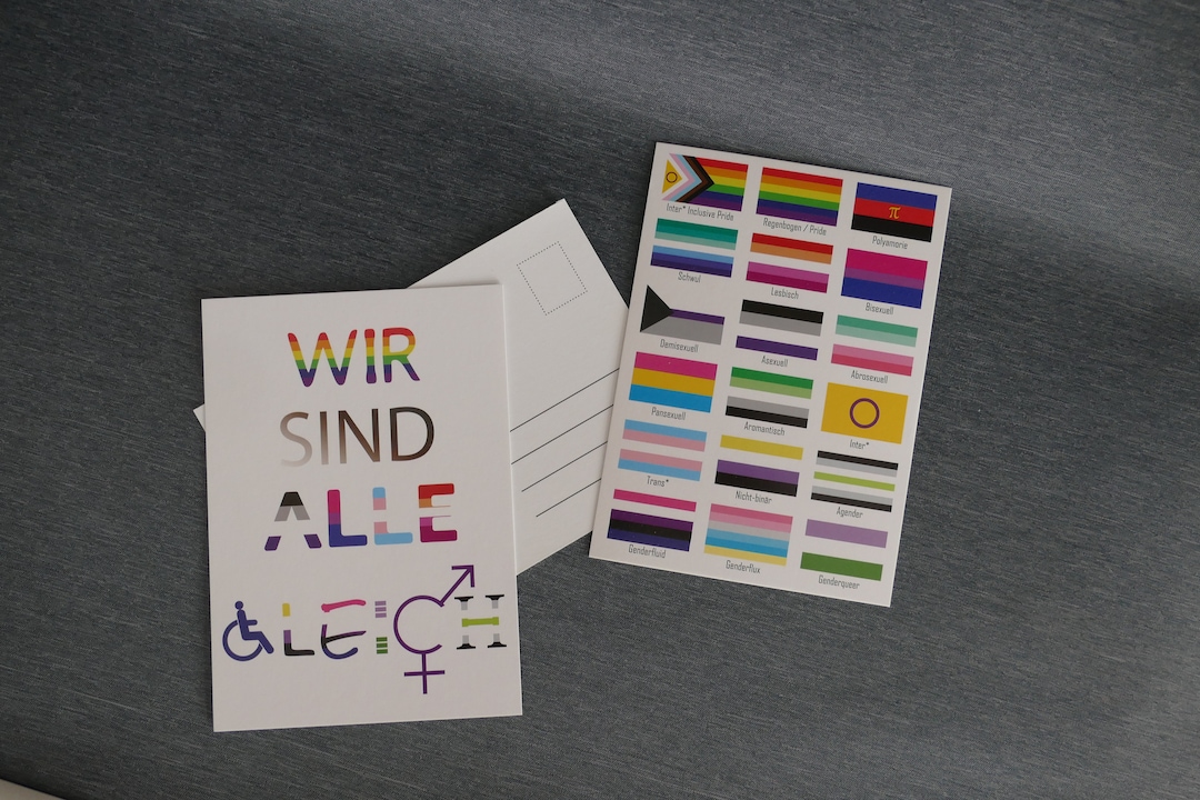 Postcard Pride Flags Overview We Are All Equal Equality Lgbtq - Etsy