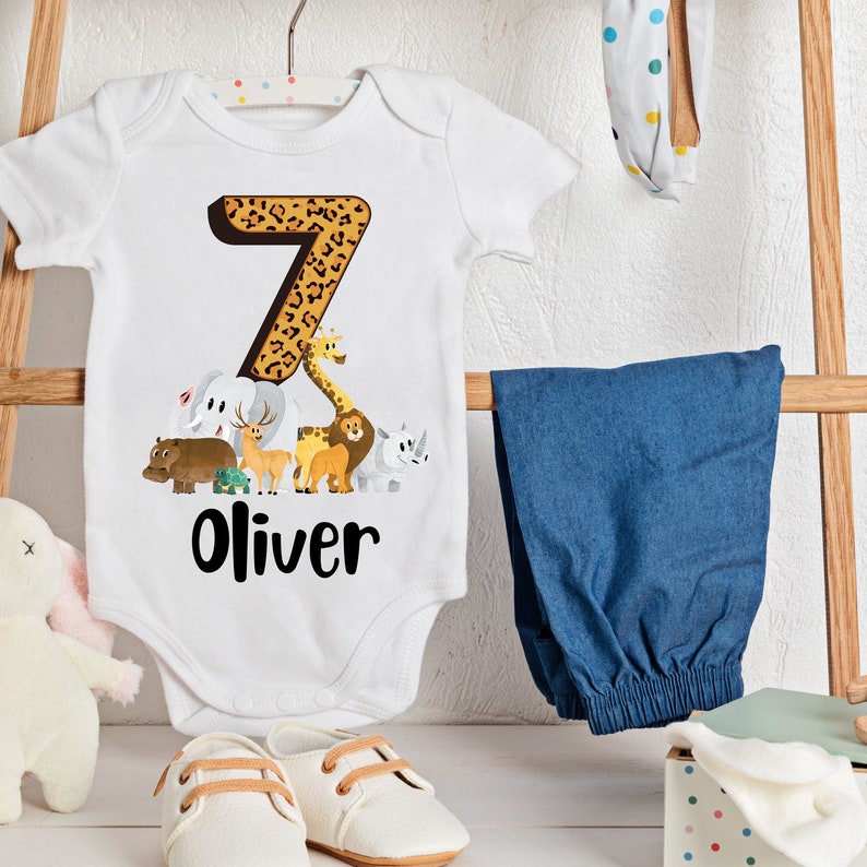 Kids Safari Animals 7th Birthday PNG, Wild Jungle Zoo Animals, Leopard ...