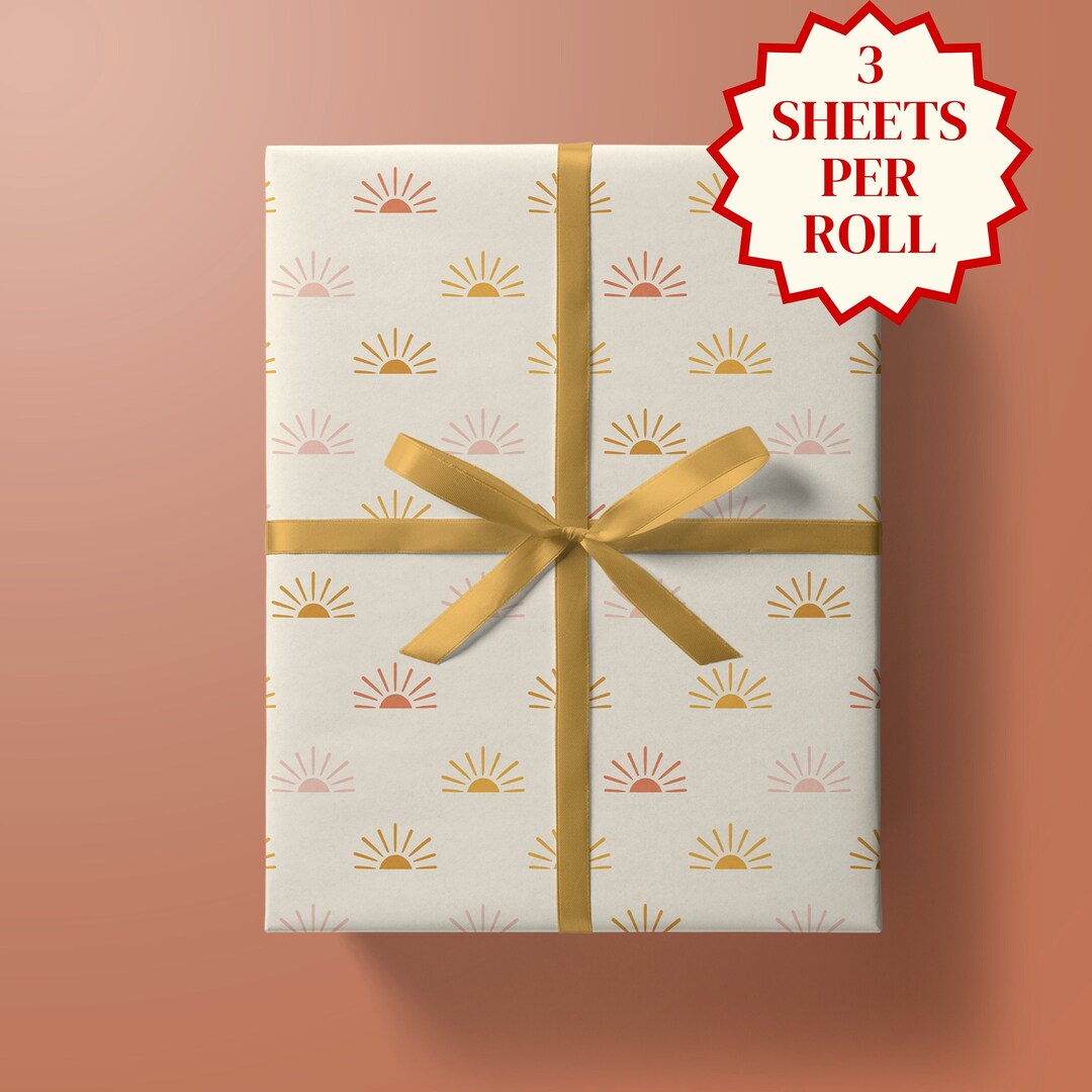 Pink Gift Wrap Sun Wrapping Paper Girl Gift Wrap Pink Wrapping - Etsy