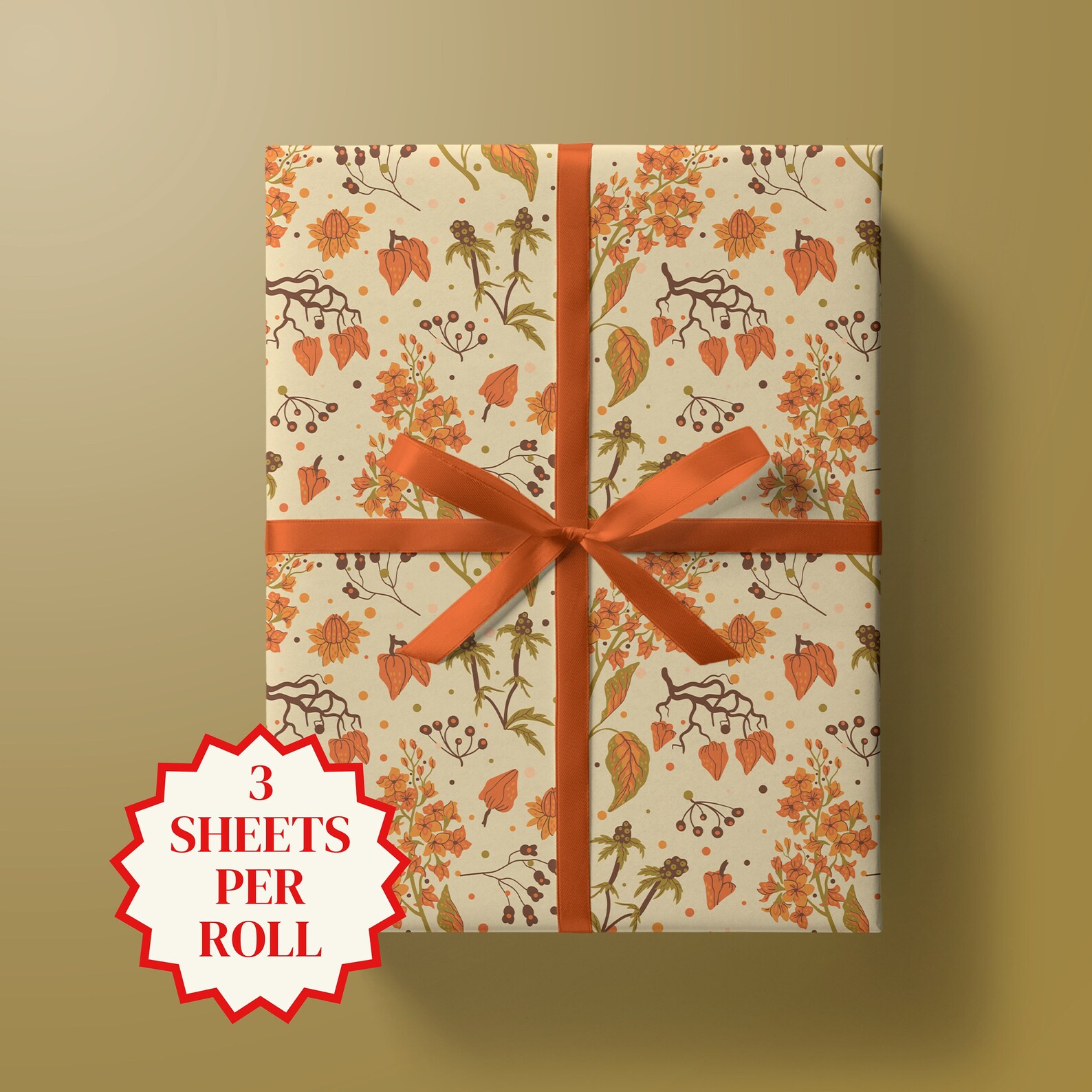 Friendsgiving Gift Wrapping Paper Thanksgiving Fall Autumn Gift Wrap ...