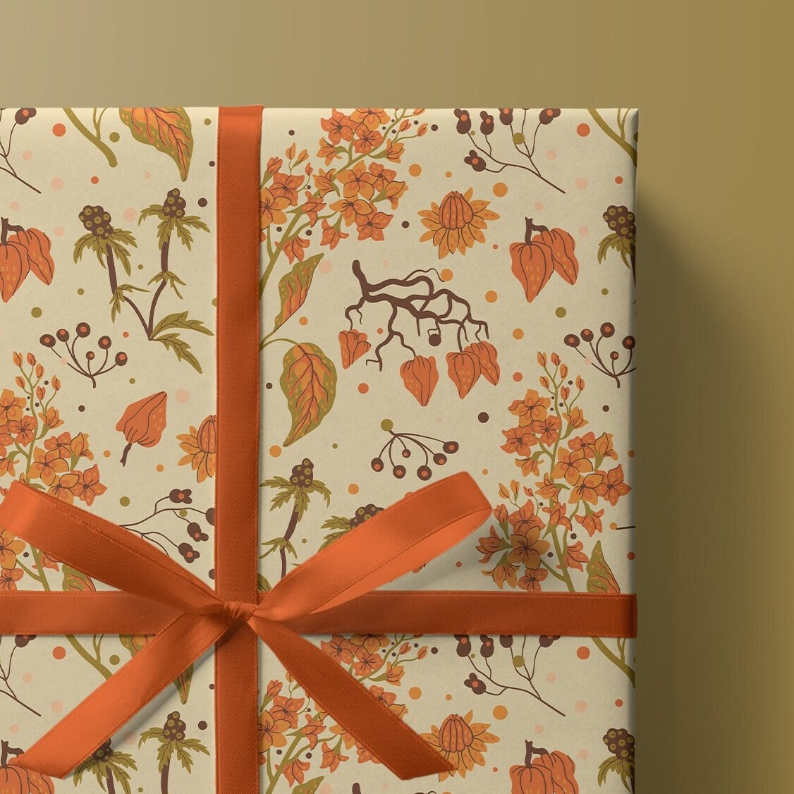 Friendsgiving Gift Wrapping Paper Thanksgiving Fall Autumn Gift Wrap ...