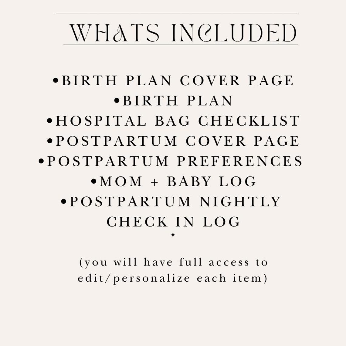 Neutral (natural) Birth Plan Template Digital Download Print Ready - Etsy