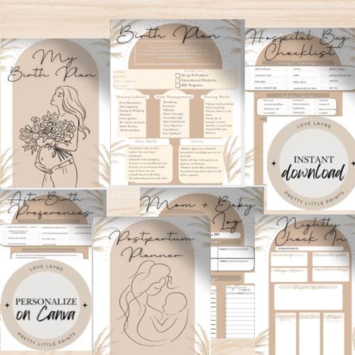 Neutral (natural) Birth Plan Template Digital Download Print Ready - Etsy