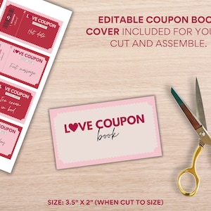 Love Coupon Printable| Editable Love Coupon Book | Valentines Day Gift ...