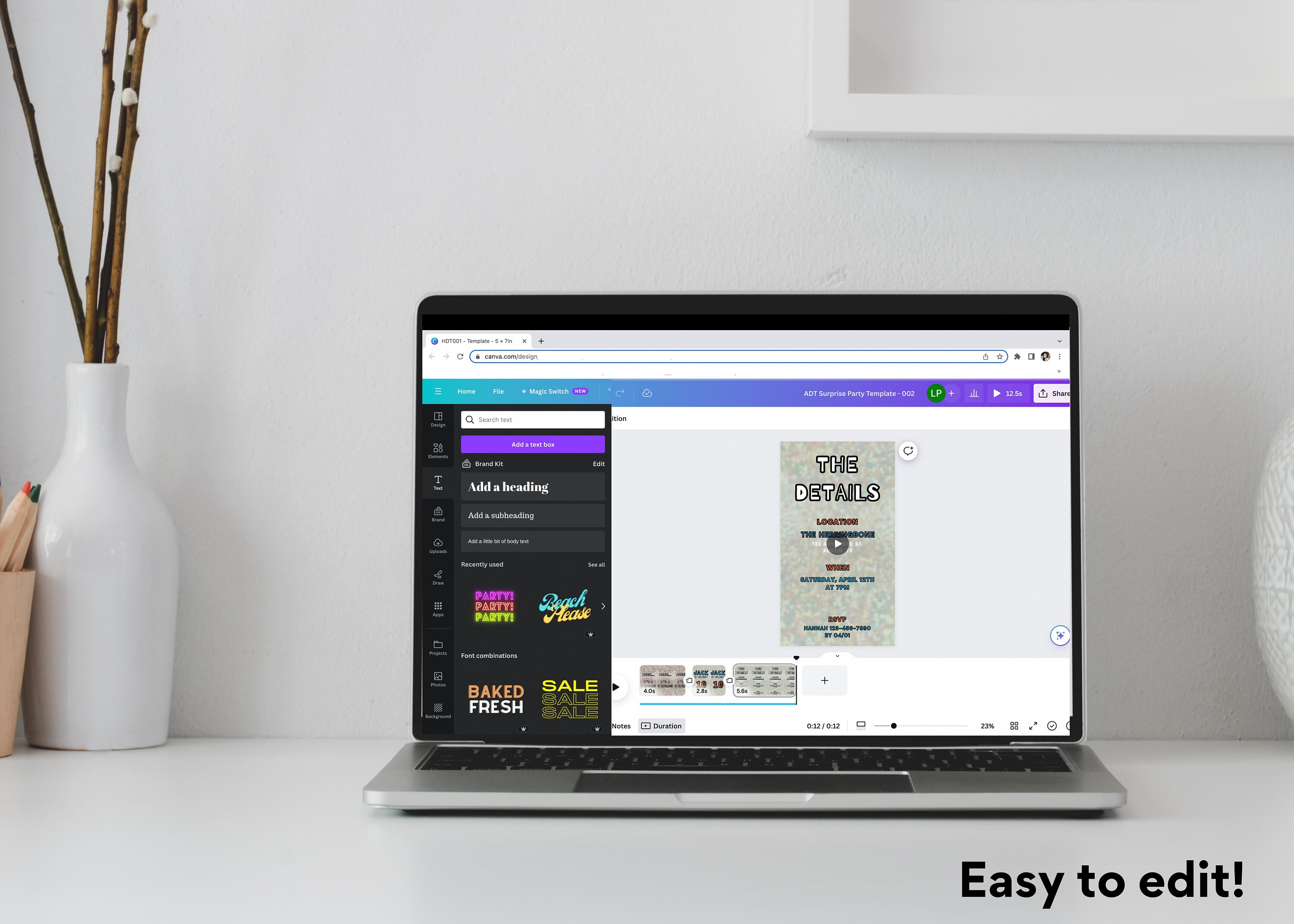 Animated Video Surprise Party Invitation Template Digital Surprise ...