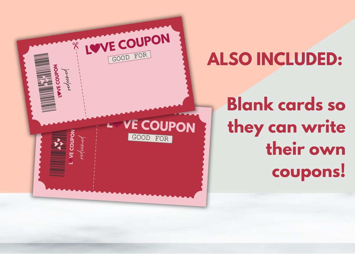 Love Coupon Printable Editable Love Coupon Book Valentines Day Gift ...