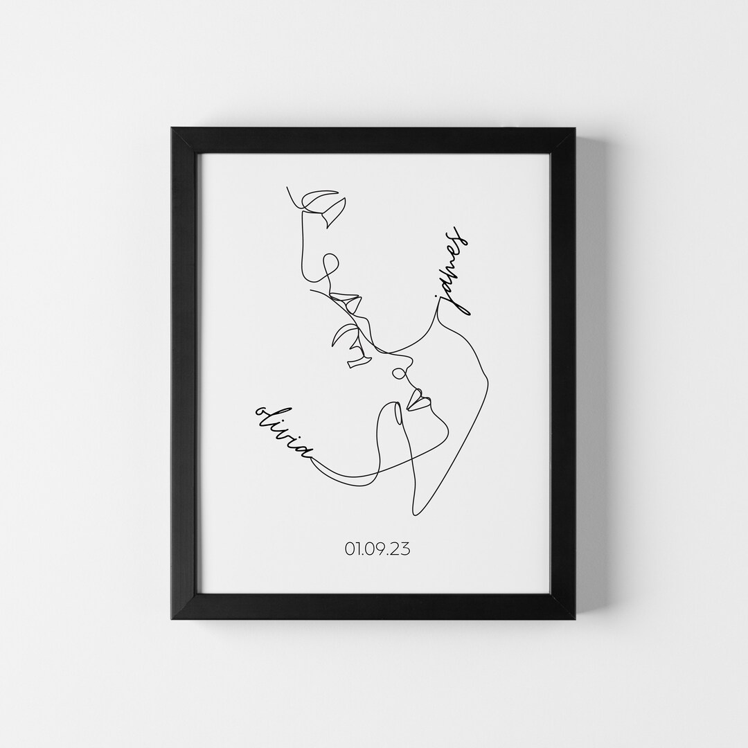 Custom Minimalist Couples Print, Couples Gift, Customised Couple Gift ...