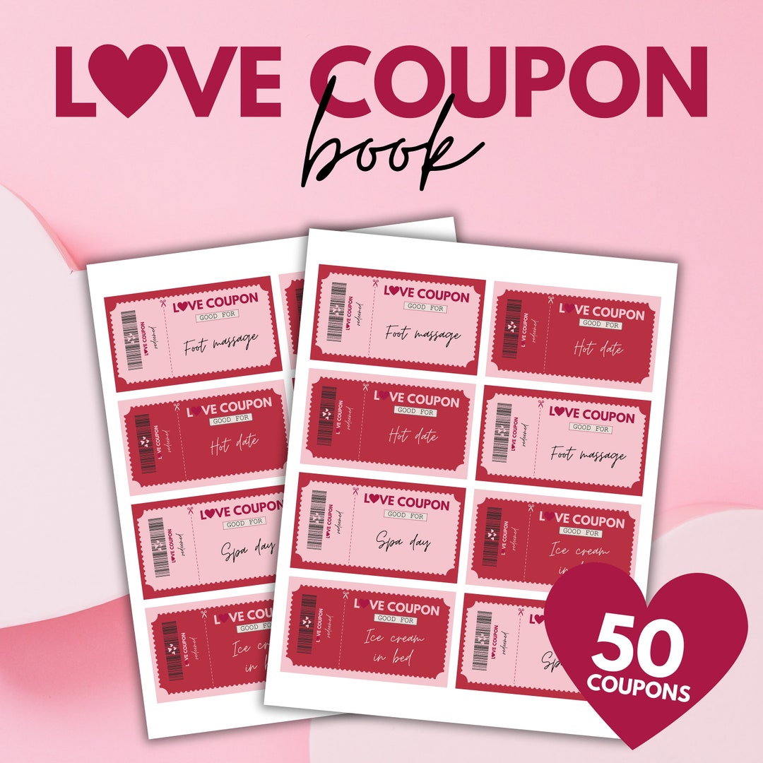 Love Coupon Printable| Editable Love Coupon Book | Valentines Day Gift ...