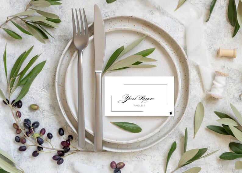 Wedding Place Cards With Meal of Choice Place Card Template Wedding ...