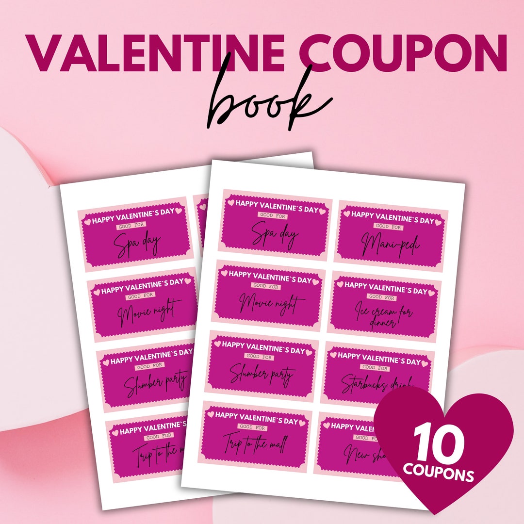 Valentines Day Coupon Printable| Editable Coupon Book | Valentines Day ...