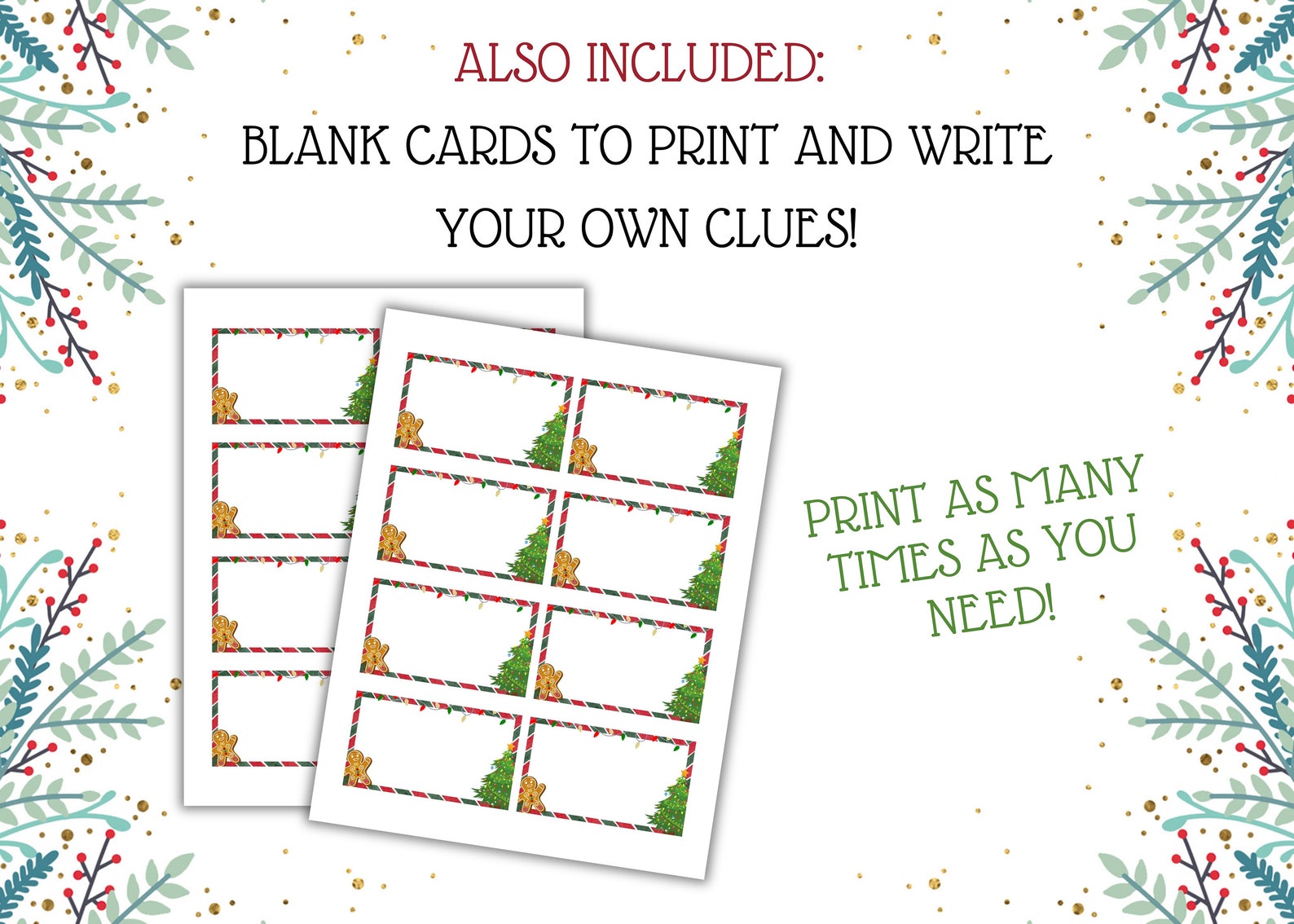 Christmas Scavenger Hunt Cards | Holiday Party Games | Indoor Scavenger ...