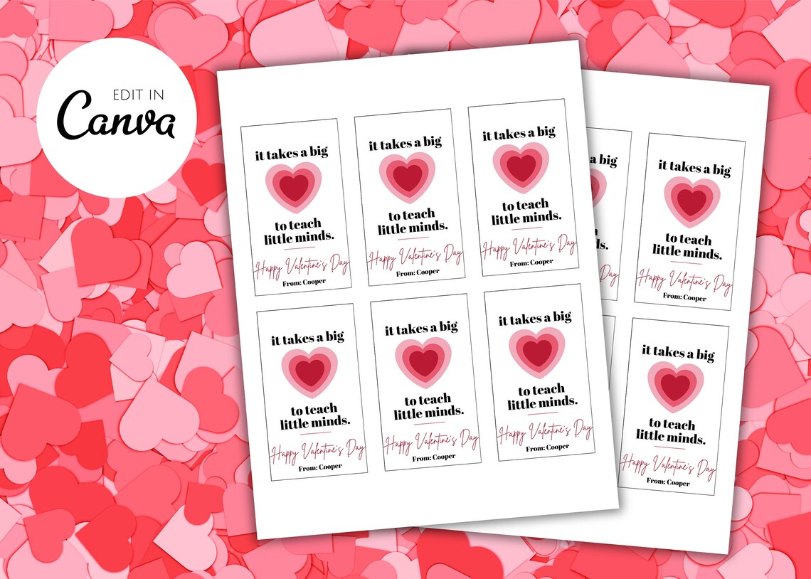 Valentines Day Tag Printable| Editable Valentines Day Tag | Valentines ...