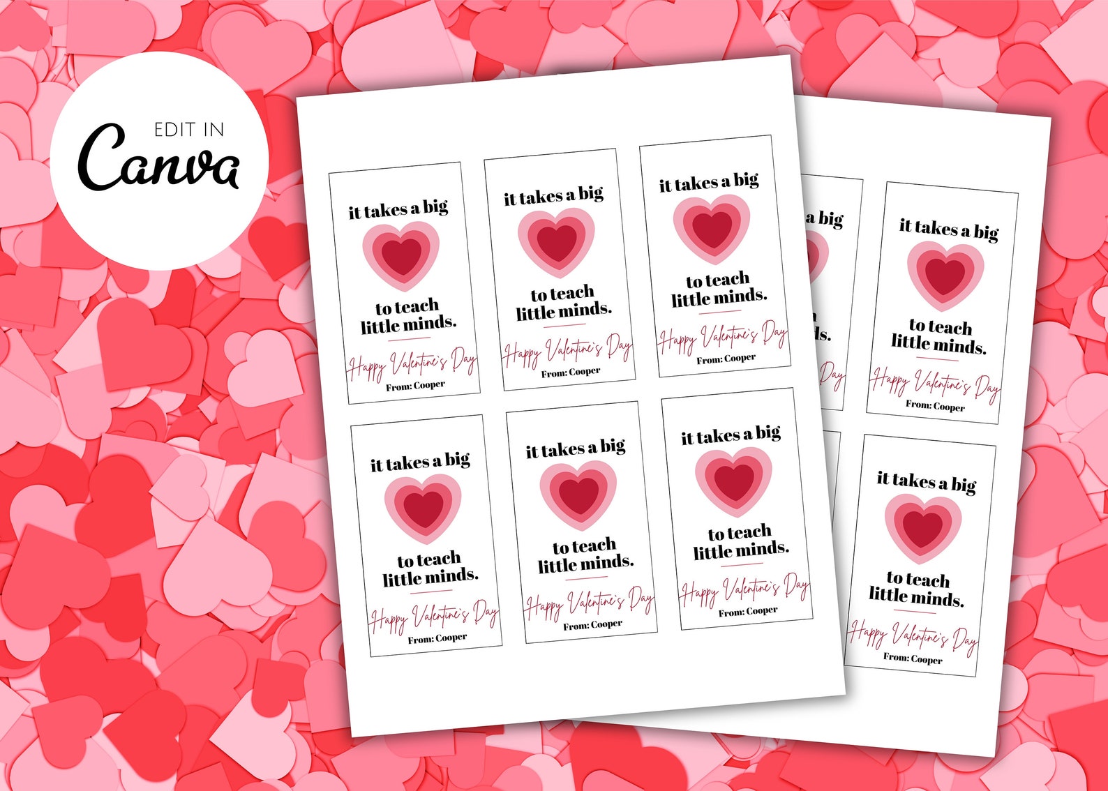 Valentines Day Tag Printable| Editable Valentines Day Tag | Valentines ...