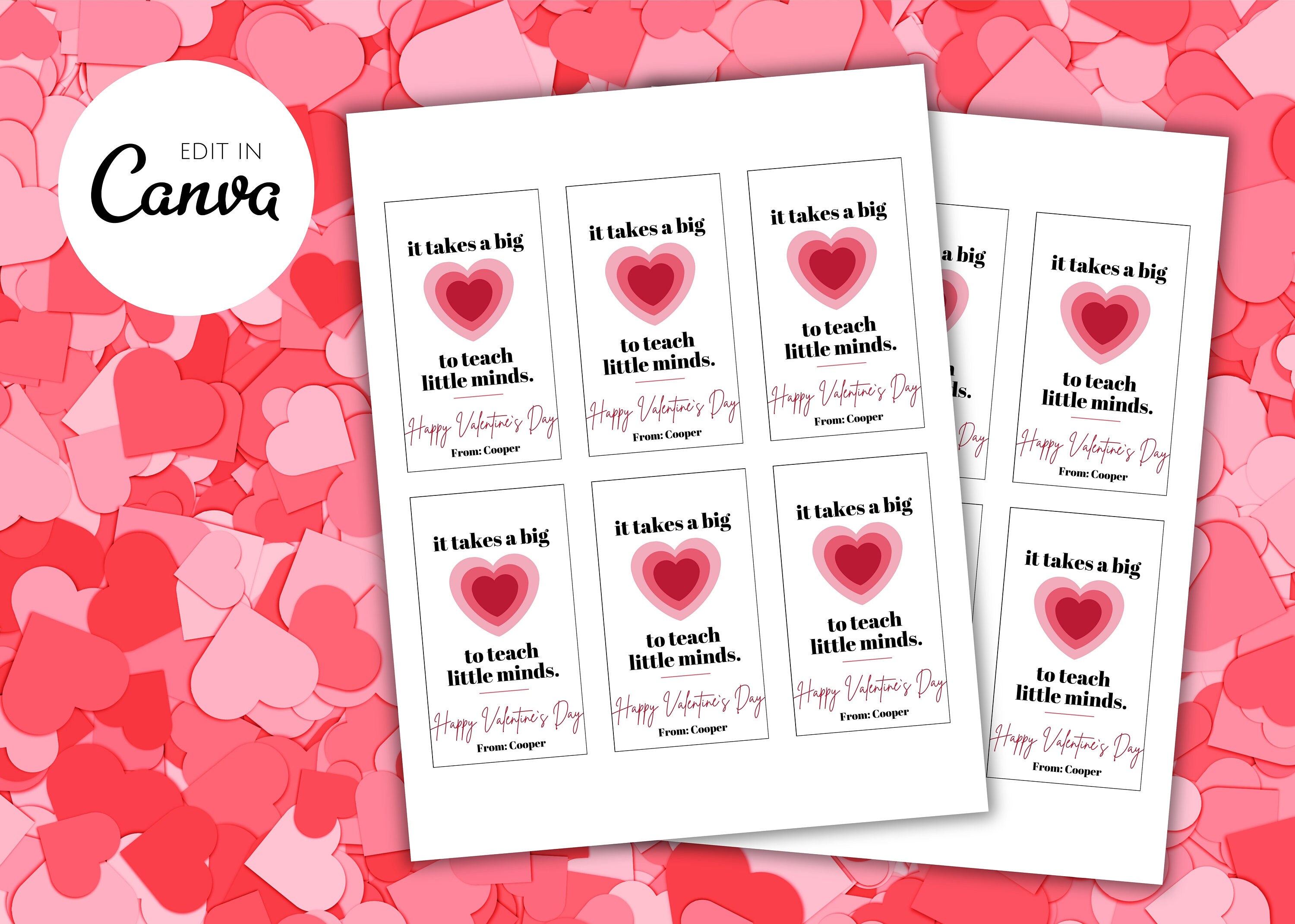 Valentines Day Tag Printable| Editable Valentines Day Tag | Valentines ...