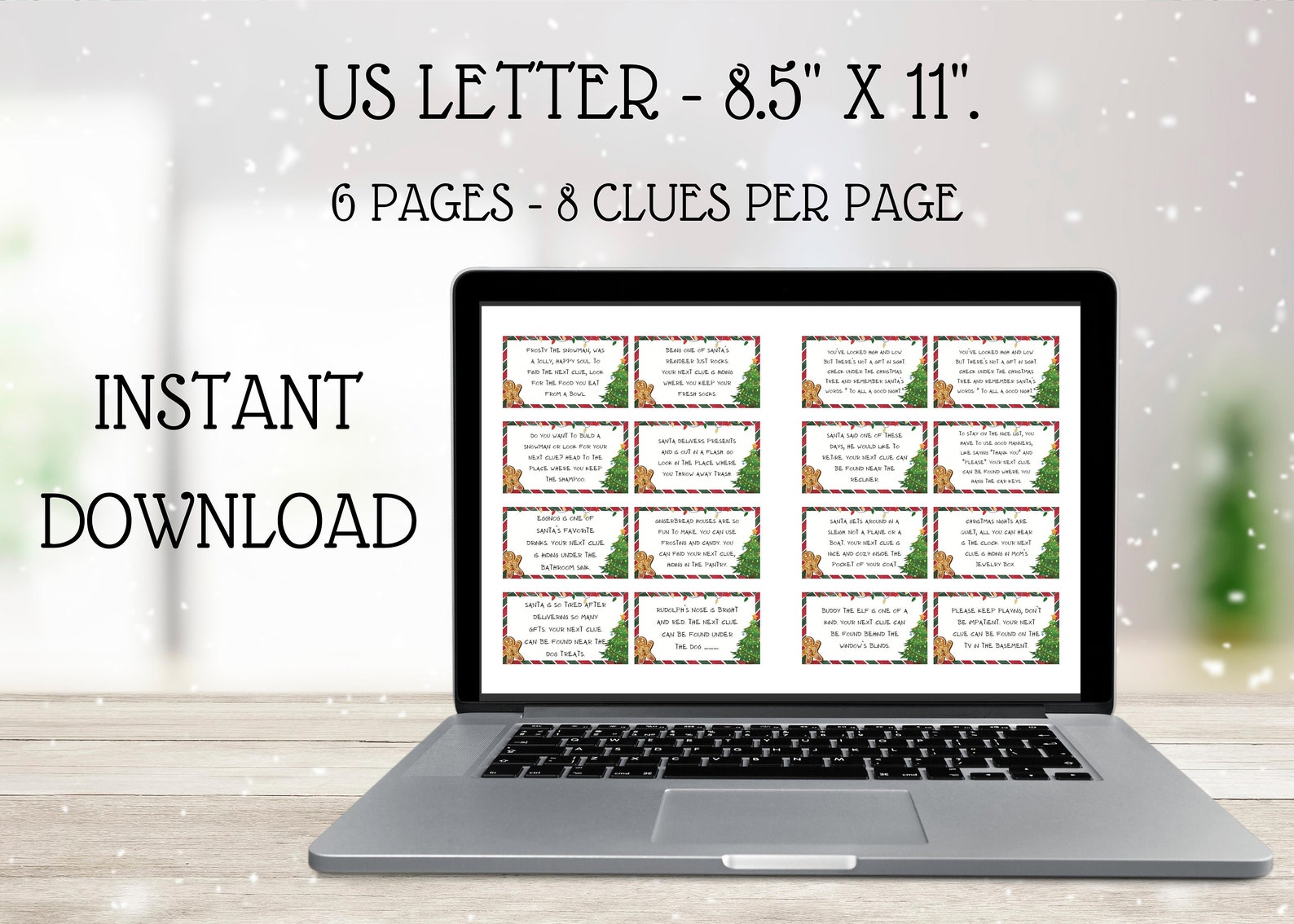 Christmas Scavenger Hunt Cards | Holiday Party Games | Indoor Scavenger ...